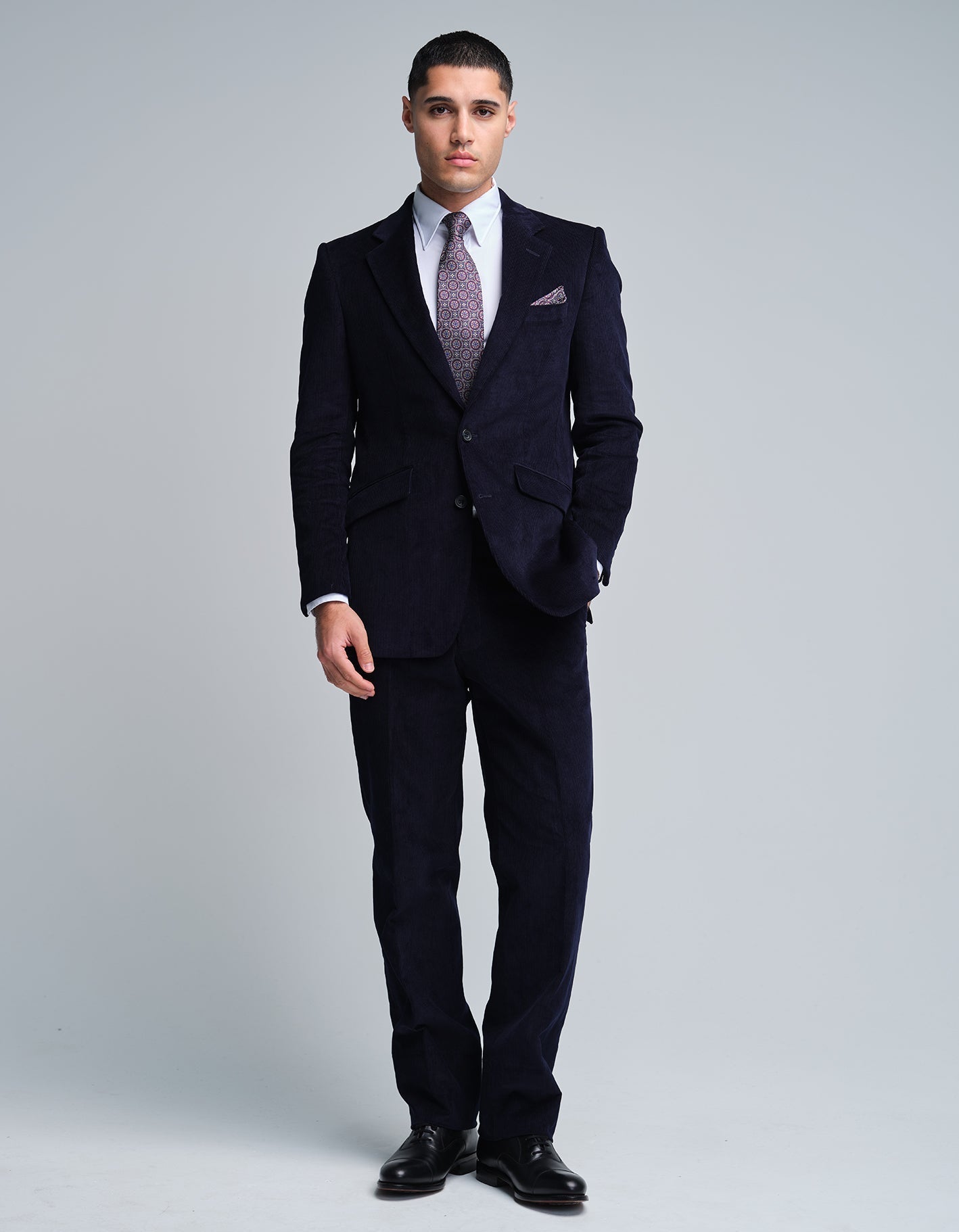 Dark Navy Needlecord 2 Piece Suit – Gresham Blake Online