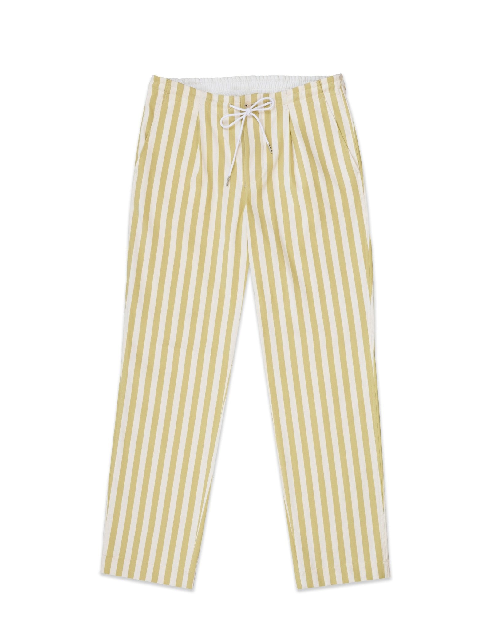 Ecru Stripe Drawstring Trouser | Gresham Blake Online